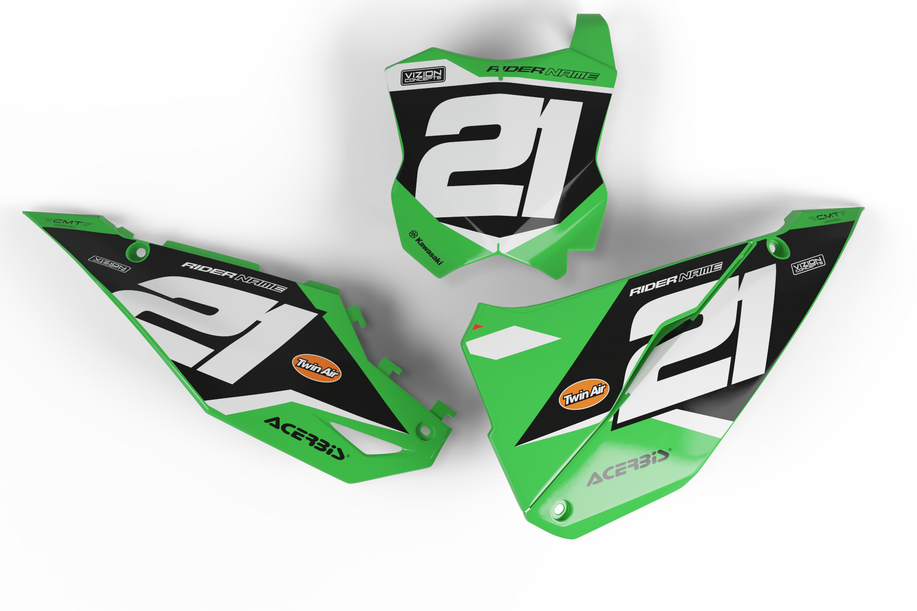 Viper Kawasaki Number Plates | KX85 KX125 KX250 KX450 – Vizion Concepts