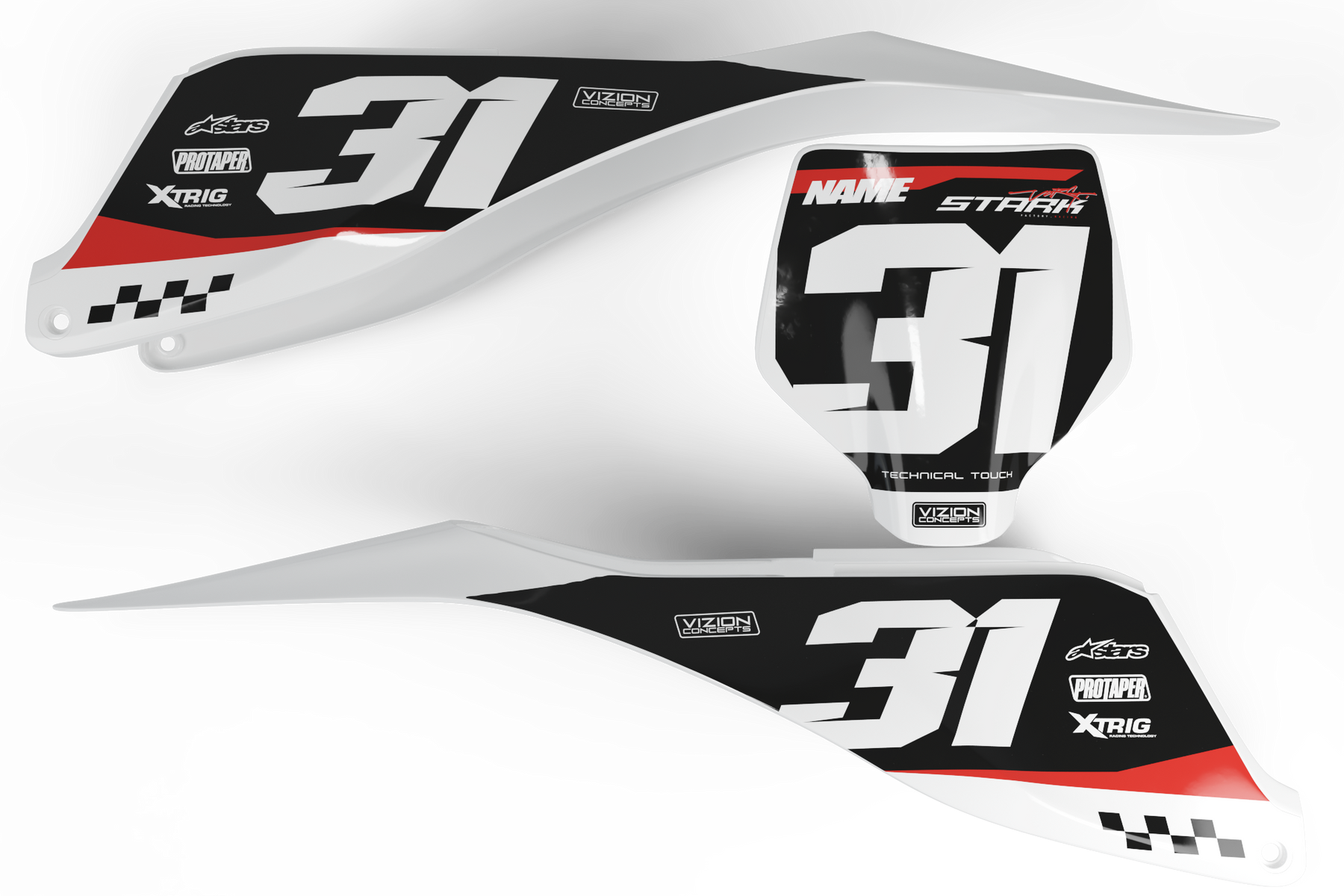 Sonic Stark Number Plates | Custom MX Race Plates – Vizion Concepts